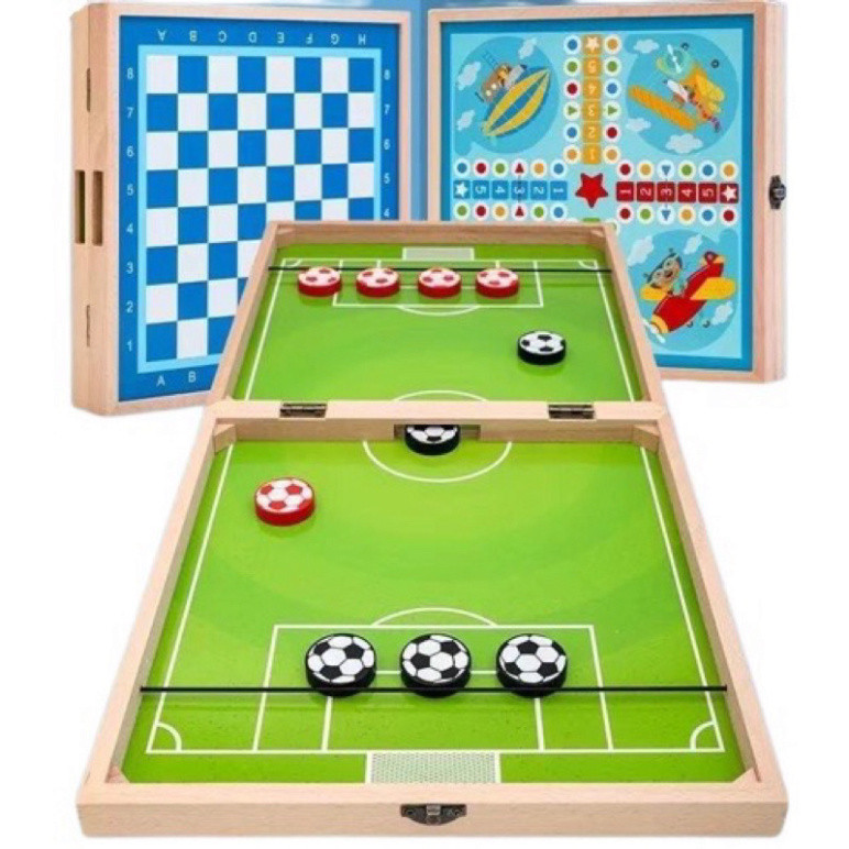 3 in 1 toy table: Chess set Seahorse chess High quality wooden flick ...