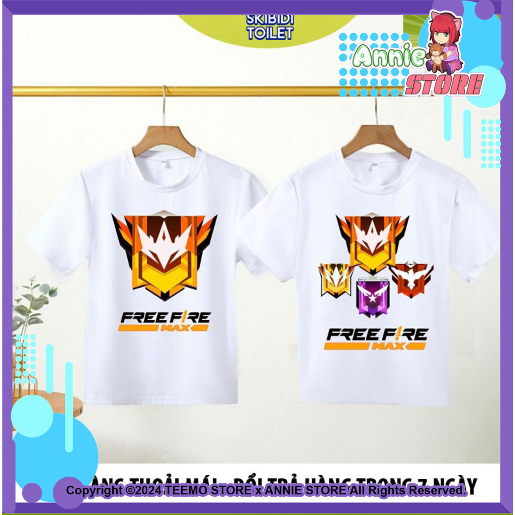White Free Fire Max t-shirt in all sizes for boys and girls Annie Store ...