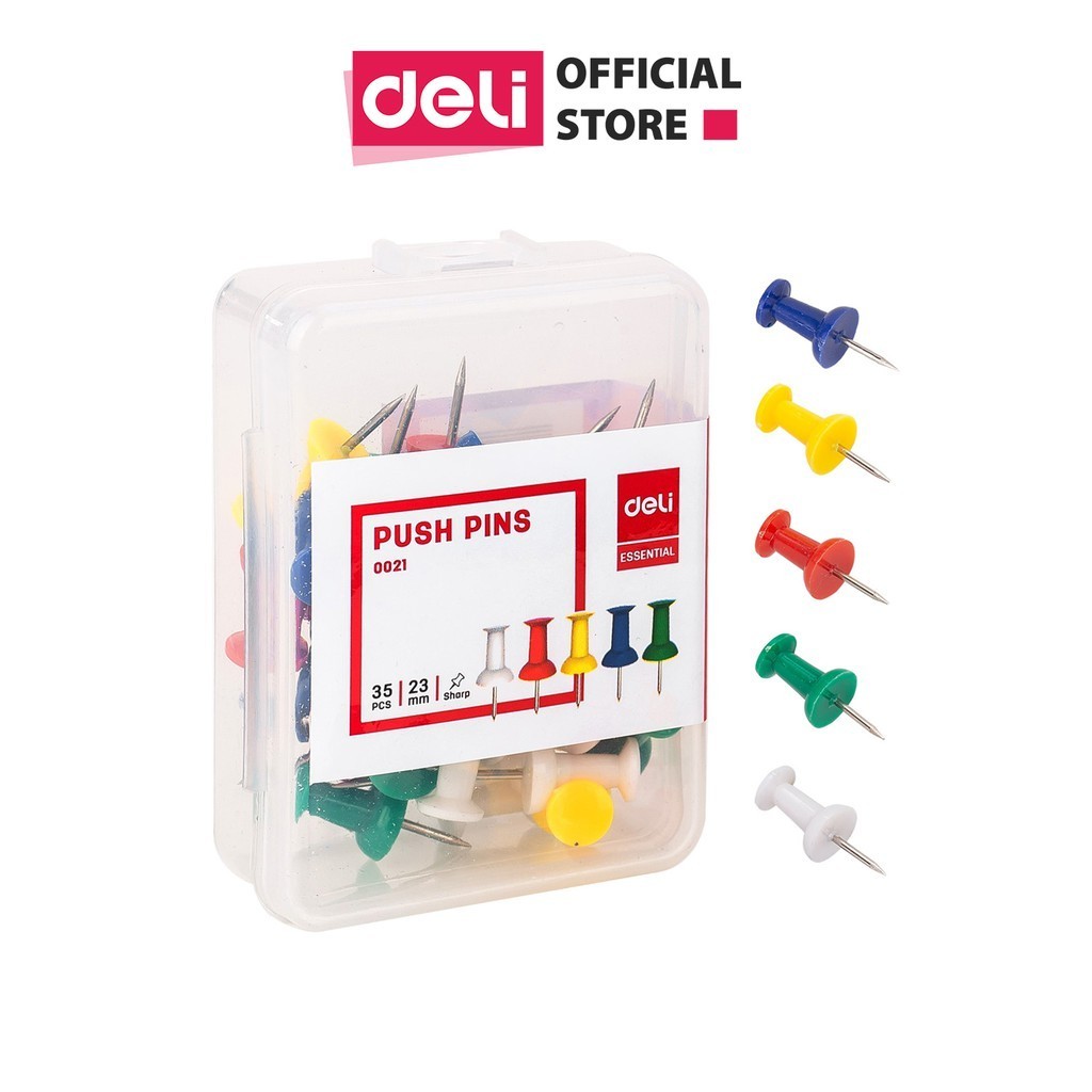 Colored Deli board pins, Red, yellow, blue, green, white - 35 pieces ...