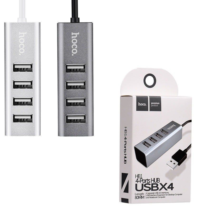 Hoco HB1 4-Port USB Hub Cord Length 80CM - Genuine (RANDOM COLOR ...