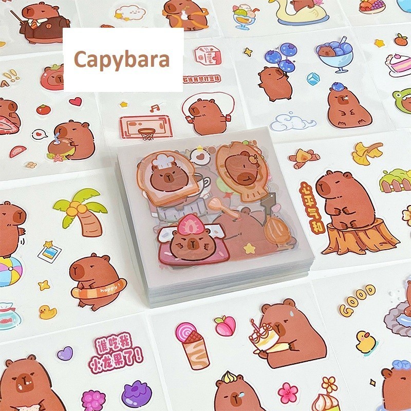 01 Sheet of Capybara Panda Bear Rabbit Puppy Pet Lovely Animals and ...