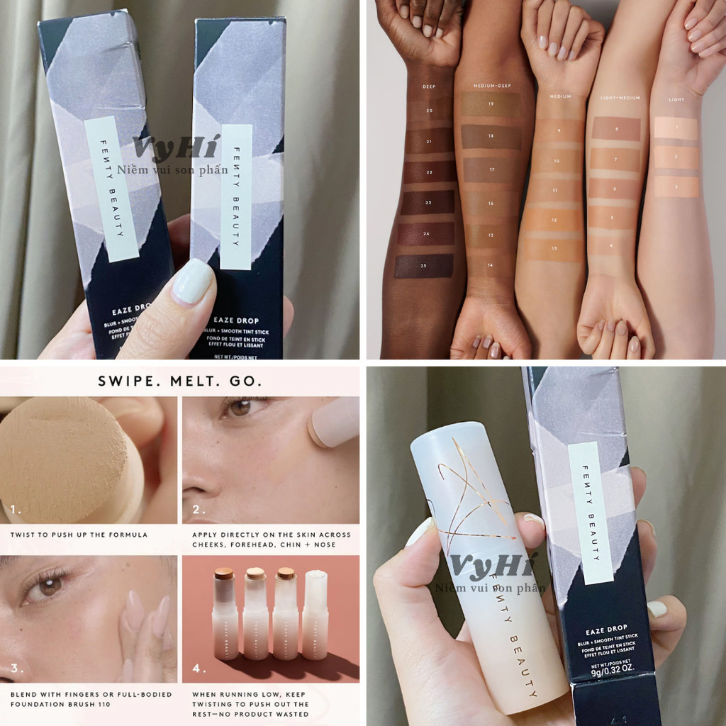 Fenty Eaze Drop Stick Blur + Smooth Tint Stick Foundation 9g | Shopee ...