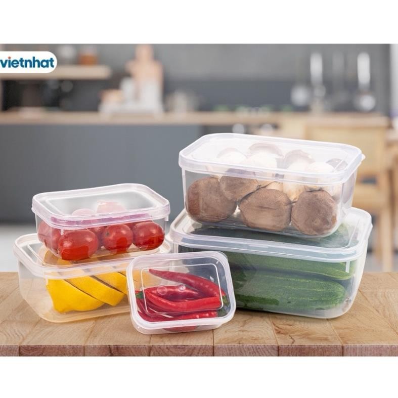 Set Of 5 Plastic Food Boxes, Handy Potted Cold Boxes For Microwave ...