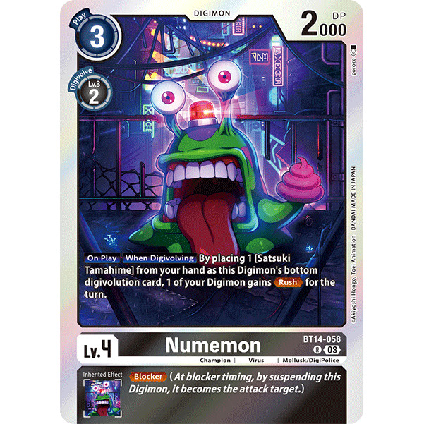 Digimon Card BT14-058 - Numemon - Digimon - Rare | Shopee Philippines