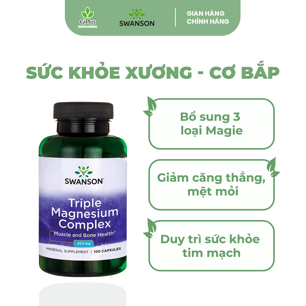 Swanson Triple Magnesium Complex 400mg Pills Supplement 3 Types of ...