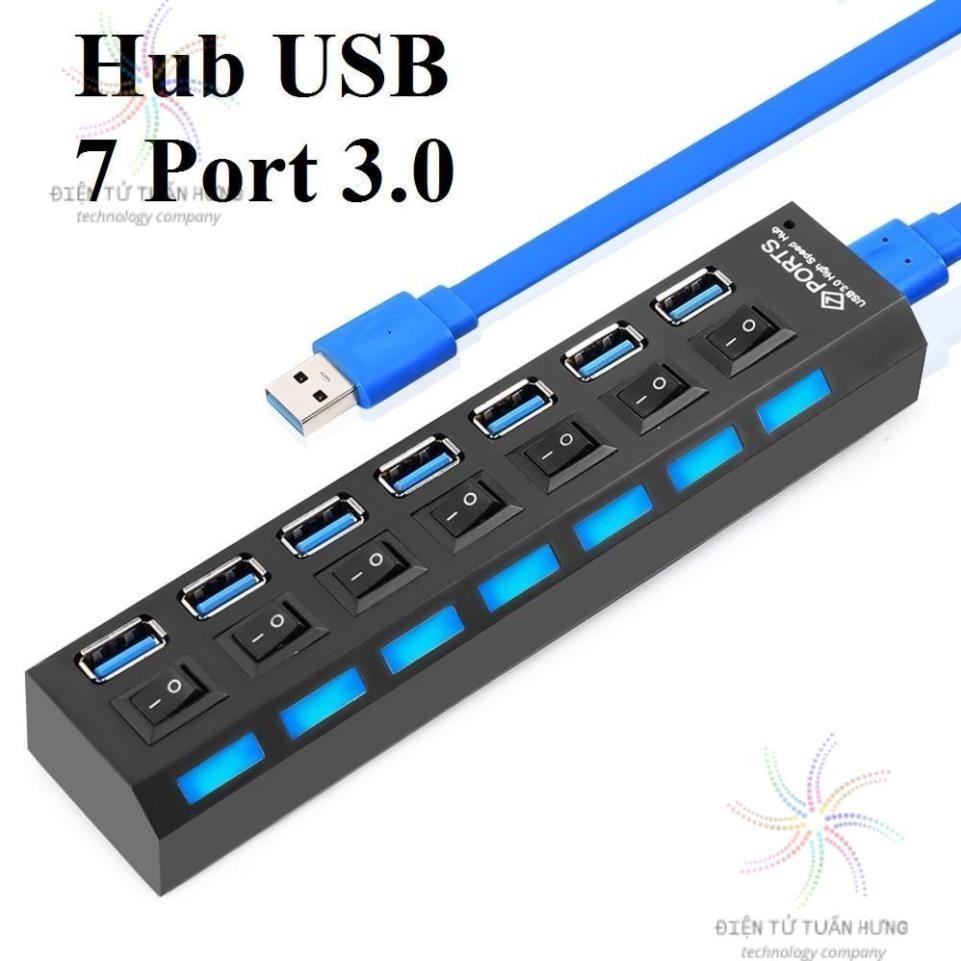 Usb 3.0 Hub (7 Ports, With Separate Switch, With Indicator Light ...
