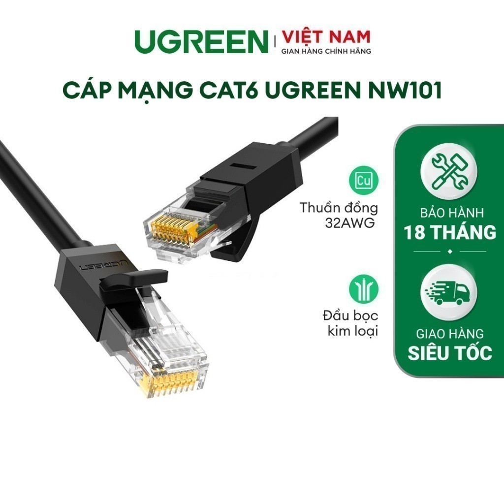 Cat6 UTP Network Cable 24AWG/32AWG RJ45 UGREEN NW101 Supports High ...
