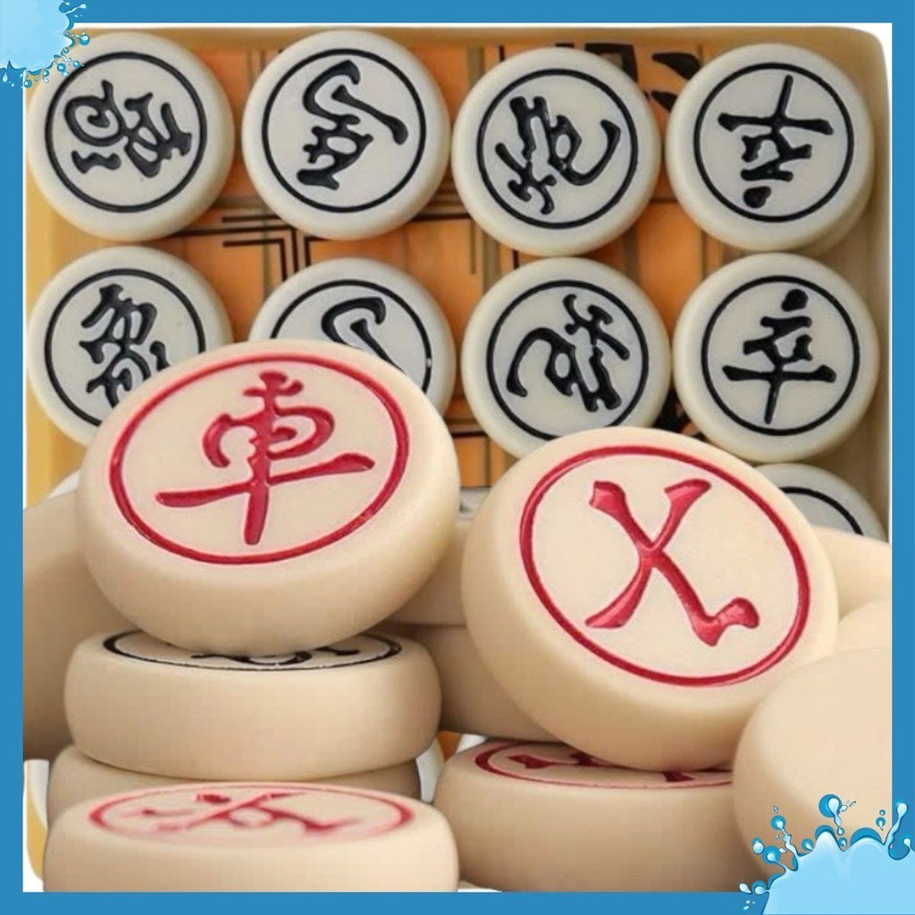 Chinese Chess Box with 32 Fossil Chess Pieces Made from Super Hard ...