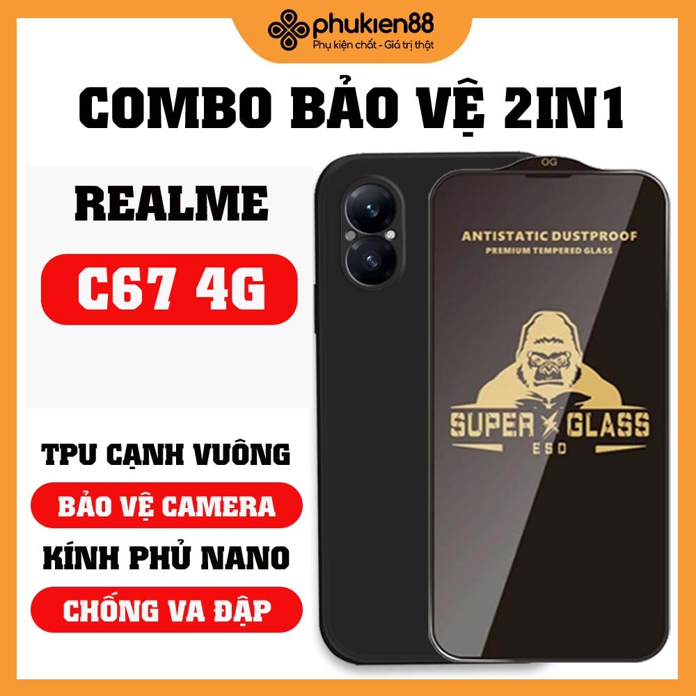 Realme C67 4G Tempered Glass And Case Combo For Screen And camera ...
