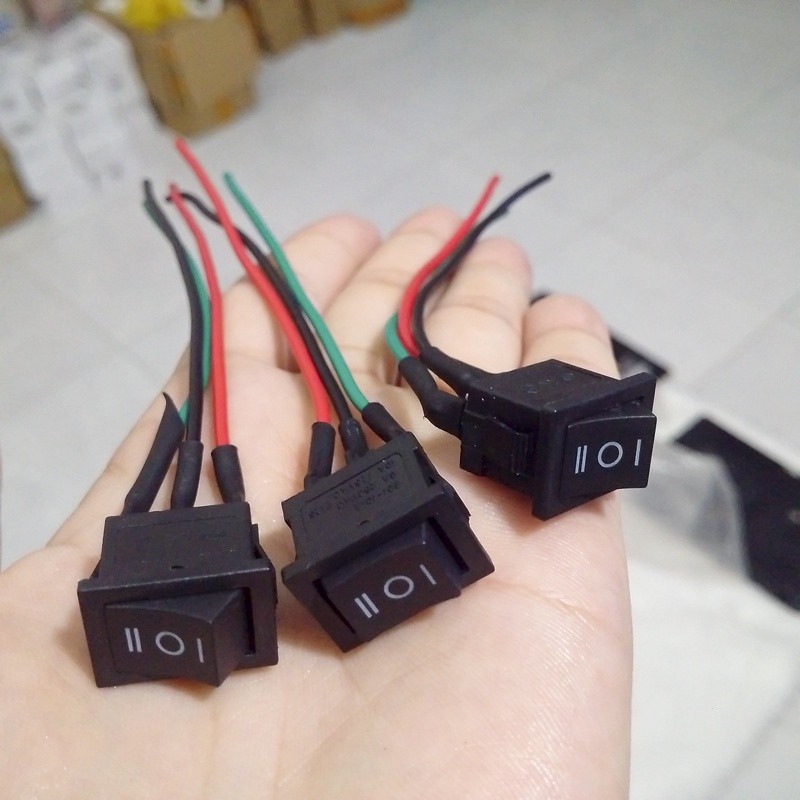 Pre-wired 3-pin ON-OFF-ON Rocking Switch 6A 250V, Motorcycle light ON ...