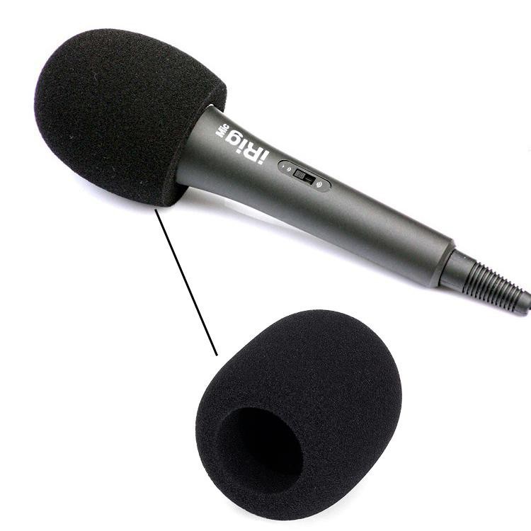 Foam covering the microphone head to block wind, reduce noise, and ...
