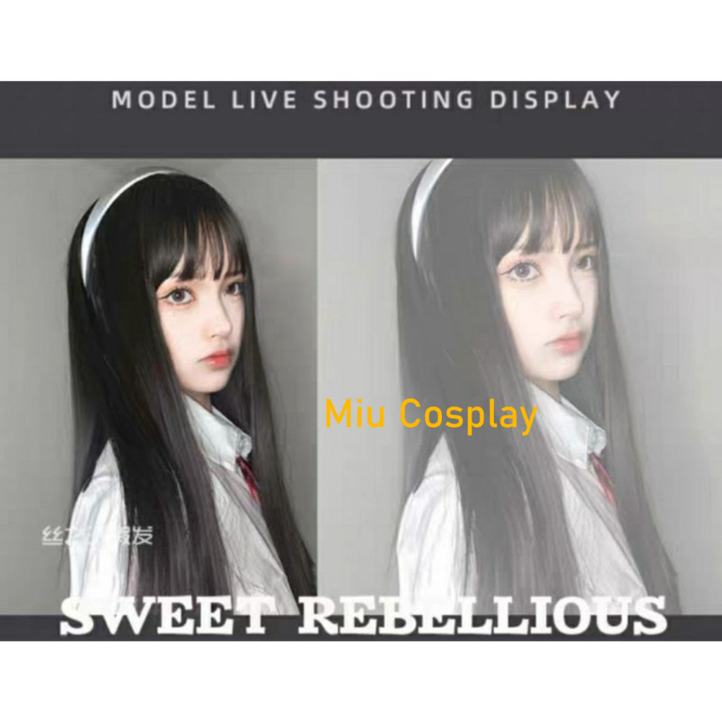 Flower mesh Wig [Available] Wig/Straight chest-length female student ...