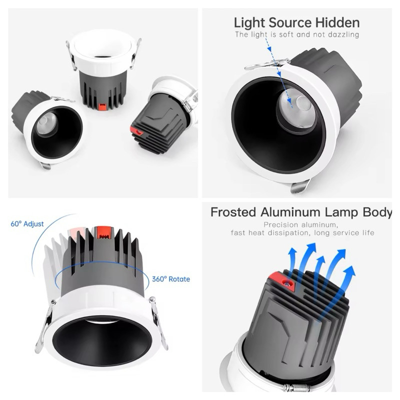 [GC] Spotlight ceiling light 10W/D75mm, anti-glare GC LED, angle ...