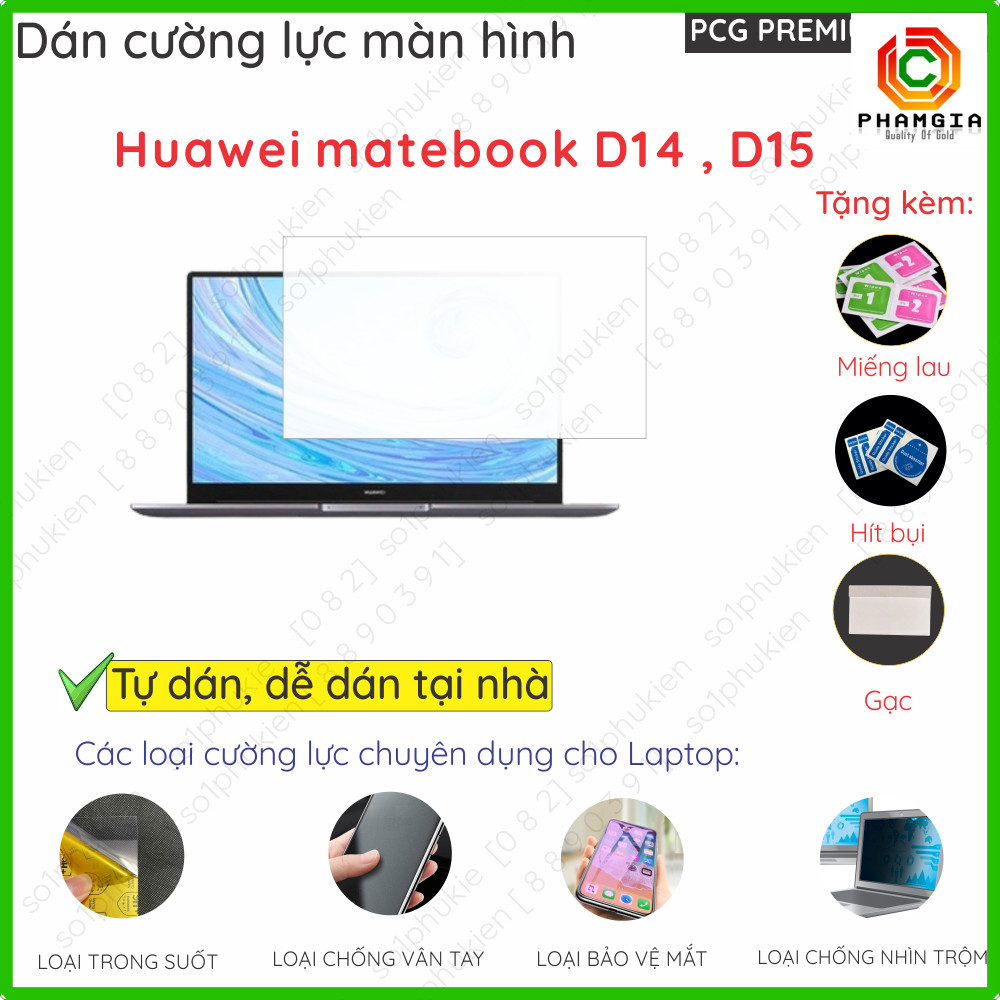 Huawei matebook 13 14 D14, D15, D16 nano laptop tempered screen ...