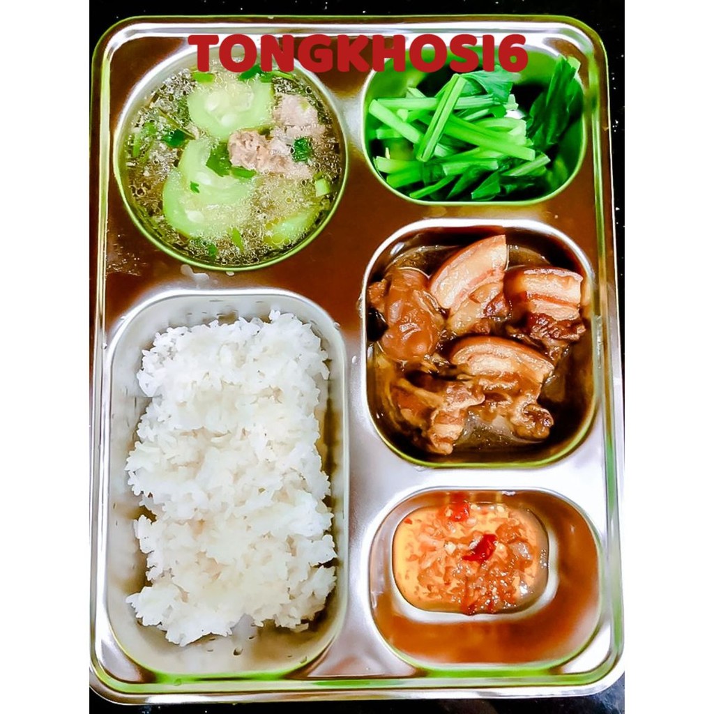 3/4/5 Deep Compartment Stainless Steel Rice Tray, Convenient, Safe for ...