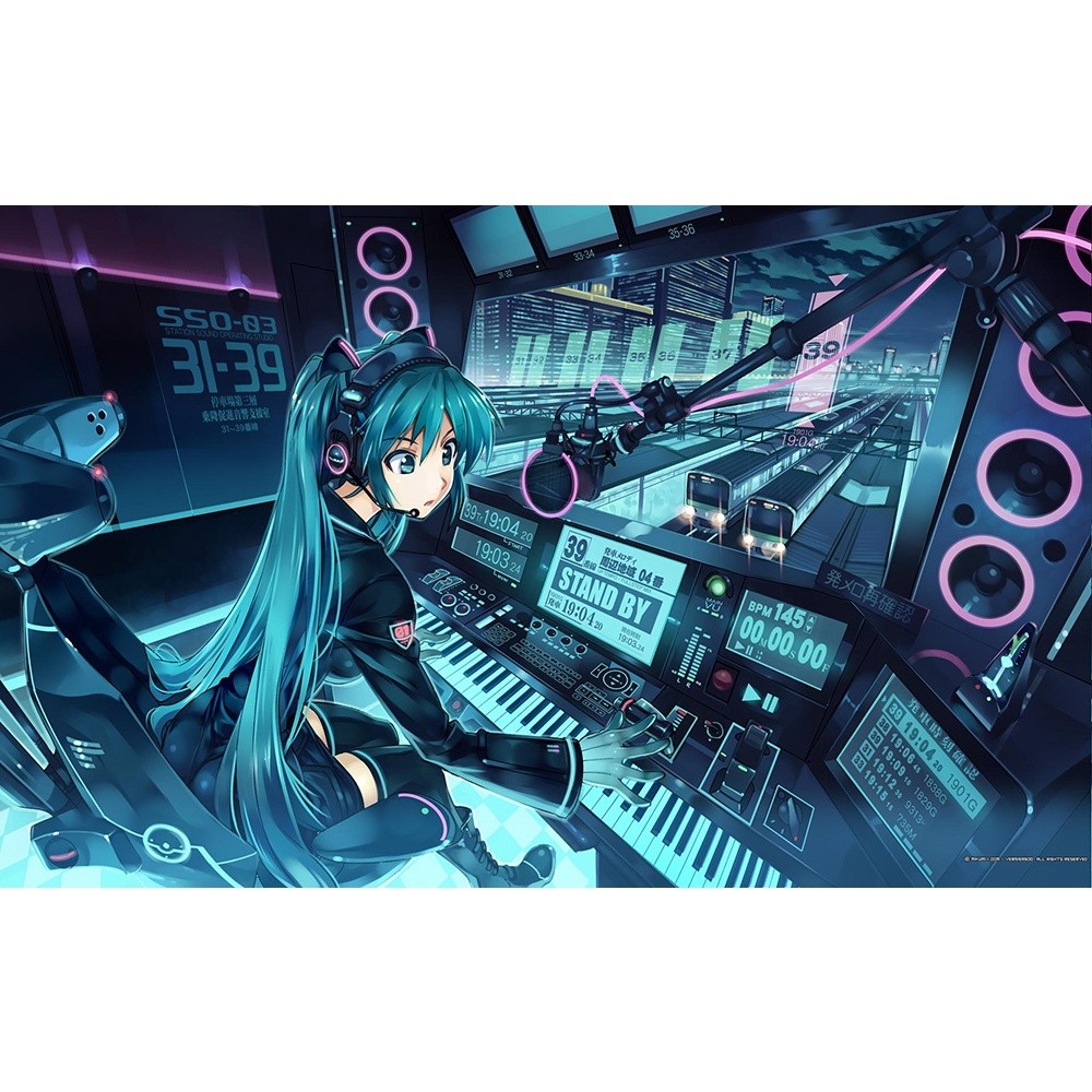 Anime wall sticker A3 Poster, decorative 30x42 decal with glue Vocaloid ...