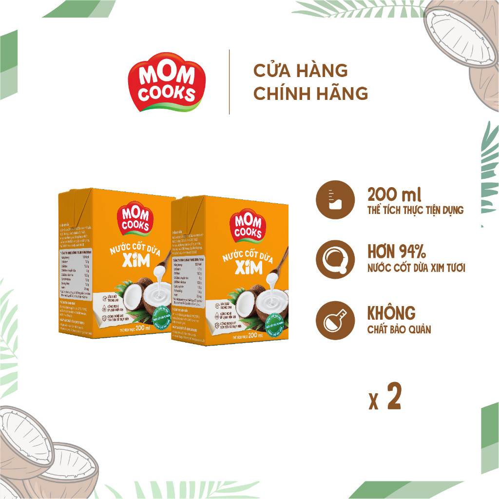 Combo of 2 Boxes of Mom Cooks Coconut Juice 200ml/Box | Shopee Philippines