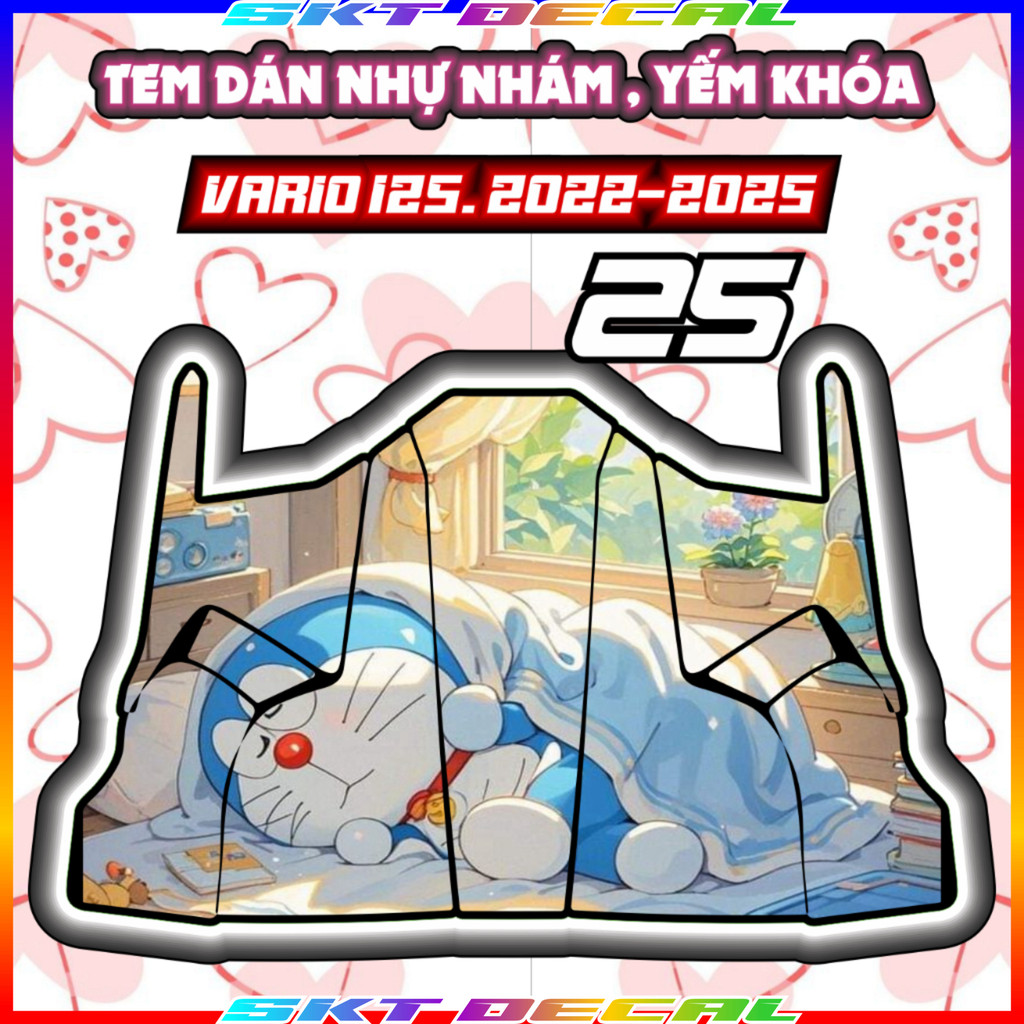 Vario 125 2022-2025 rough plastic bib sticker Doraemon baby three ...