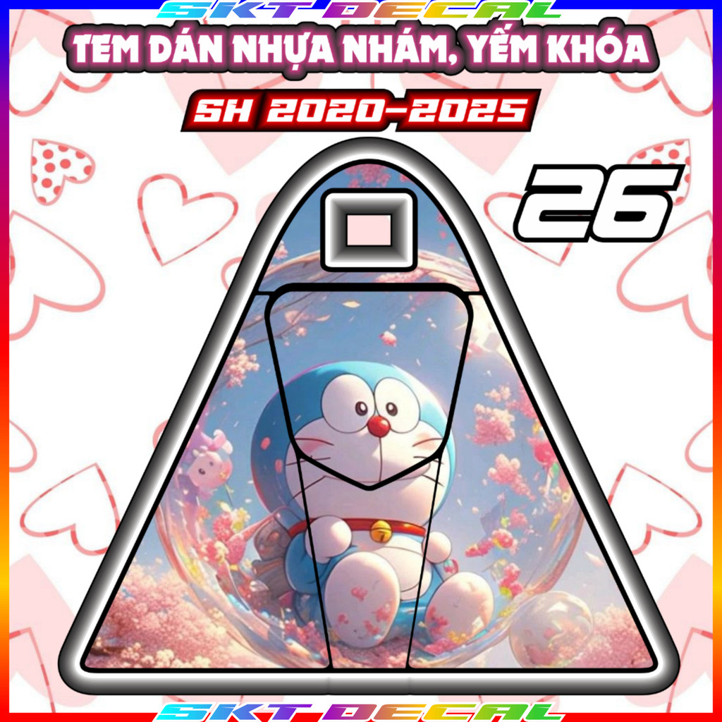 Sh 2020-2025 rough plastic bib sticker Doraemon baby three strawberry ...