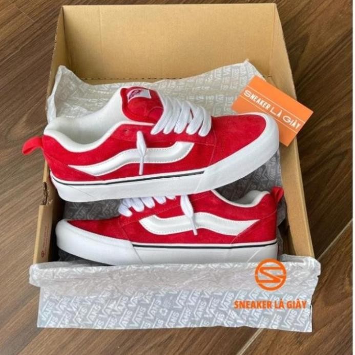Vans Knu-Skool Red Suede Fullbox Shoes - High Quality Version | Shopee ...