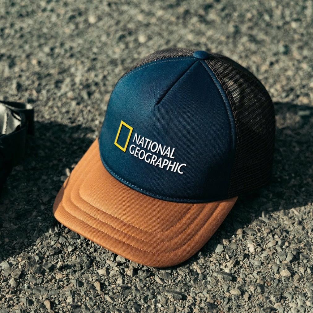 National Geographic Trucker hats and caps, khaki fabric and mesh ...