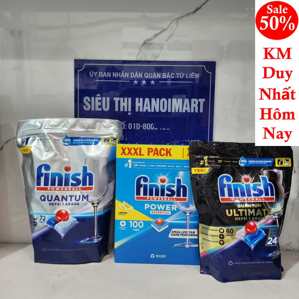 Finish quantum dishwasher tablets Bag of 46 tablets (Lemon scent) or 72 ...