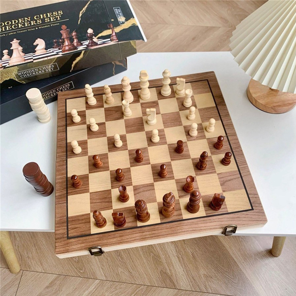 American Made Chess Set Oak Wood, Magnetic Base, Checkers | Shopee ...