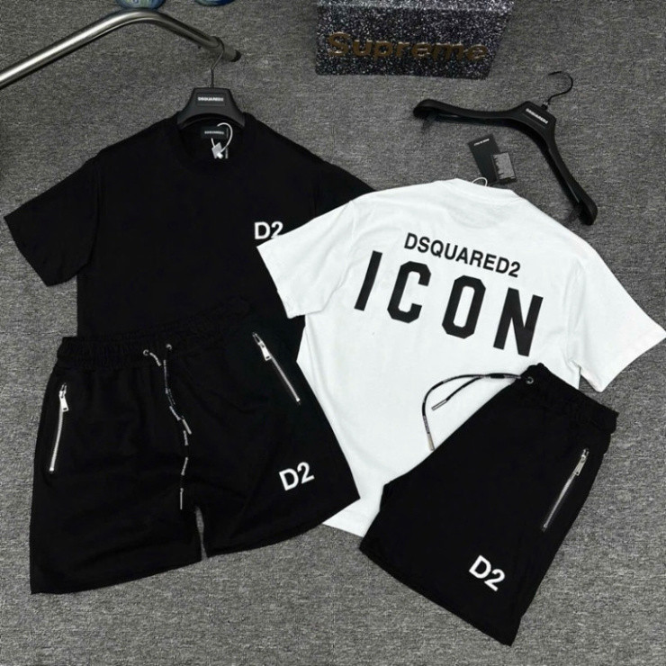 Dsq2 men's sports shorts set with chest embroidered with D2 logo on the ...