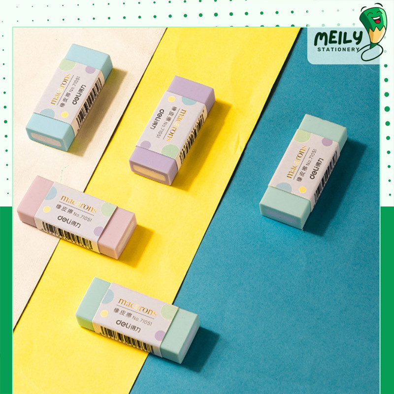 Deli 71051 eraser cleans dust, few cute macaron-colored eraser crumbs ...