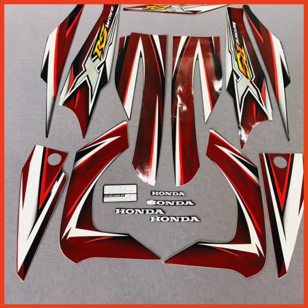 Complete set of red Honda Wave Rsx motorcycle stickers | Shopee Philippines