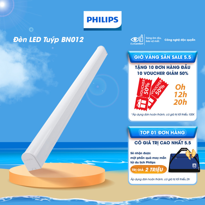 Philips LED Batten light fixture set BN012C LED10/NW L600 T8 G1 (01 ...