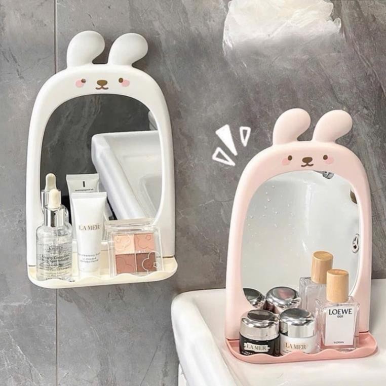 Cute Rabbit Wall Mirror, Desk Mirror, Mini Handheld Mirror, Bathroom ...