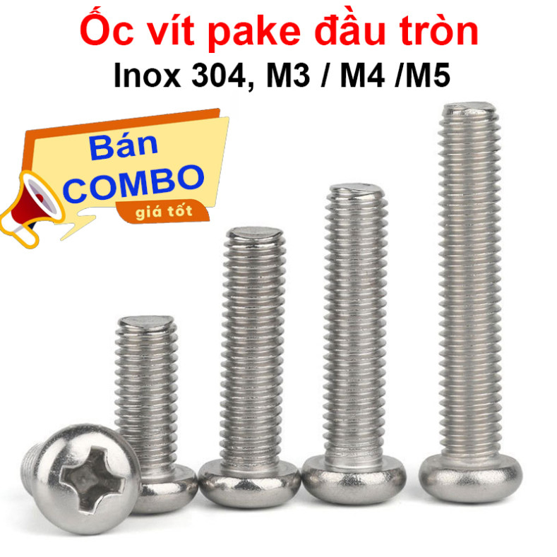 Round head pake screws M3,M4,M5 304 stainless steel 6-50mm long ...
