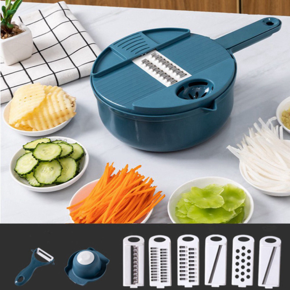 Multifunctional 8-in-1 Vegetable Grater Basket, Multi-Purpose Vegetable ...