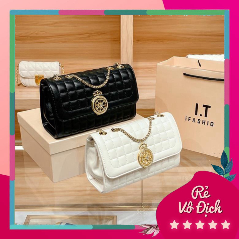 Korean square crown buckle crossbody bag with chain strap b9 (Pro ...
