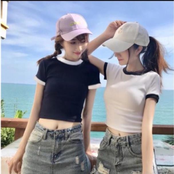 Body crop top with white embossed border and black border, black crt ...