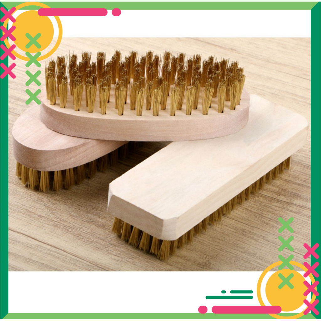 Portable oval rectangular copper wire brush for scrubbing flat surfaces ...
