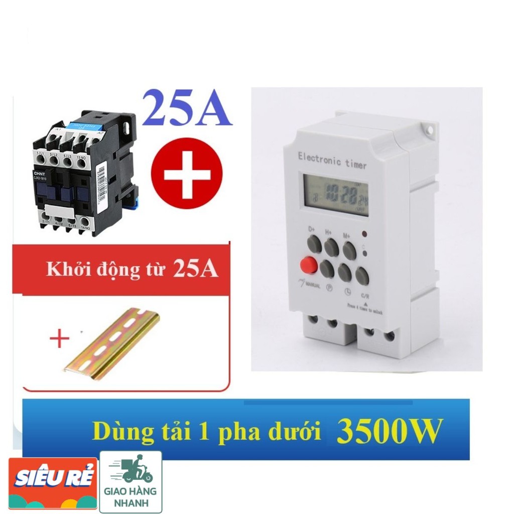 Combo KG316 Timer Switch + CJX2 Contactor, 18A, 25A, 32A, Electronic ...