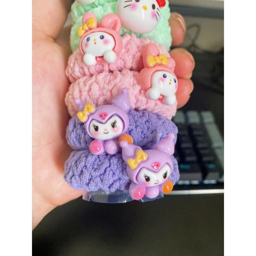 Set of 10 super cute Labubu - cat - rabbit shaped hair ties for ...