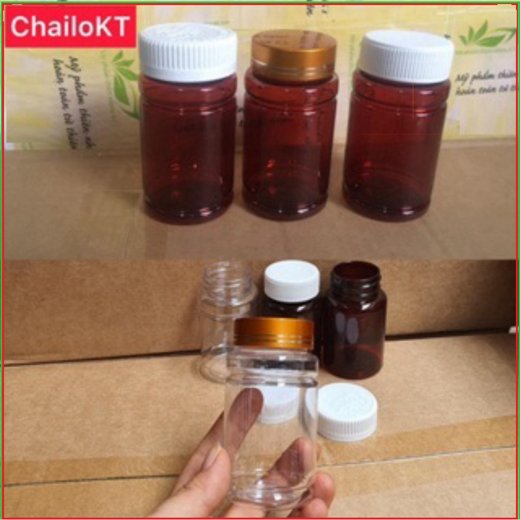 100ml plastic bottle with 2 caps (SET 10 pieces), capsule bottle ...