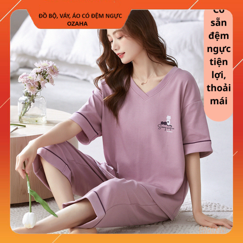 Rana short-sleeved shorts set for women to wear indoors and to sleep in ...