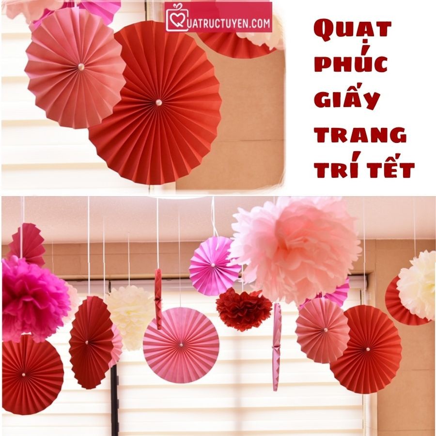 Decorative fan CNY, New Year gift basket, red blessing fan with pearls ...