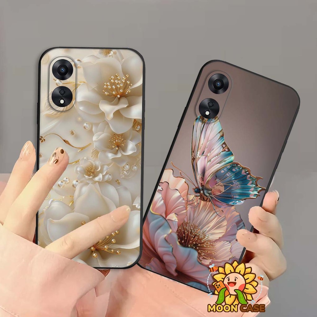 Oppo A18 / A38 case with beautiful flower print and beautiful patterns ...