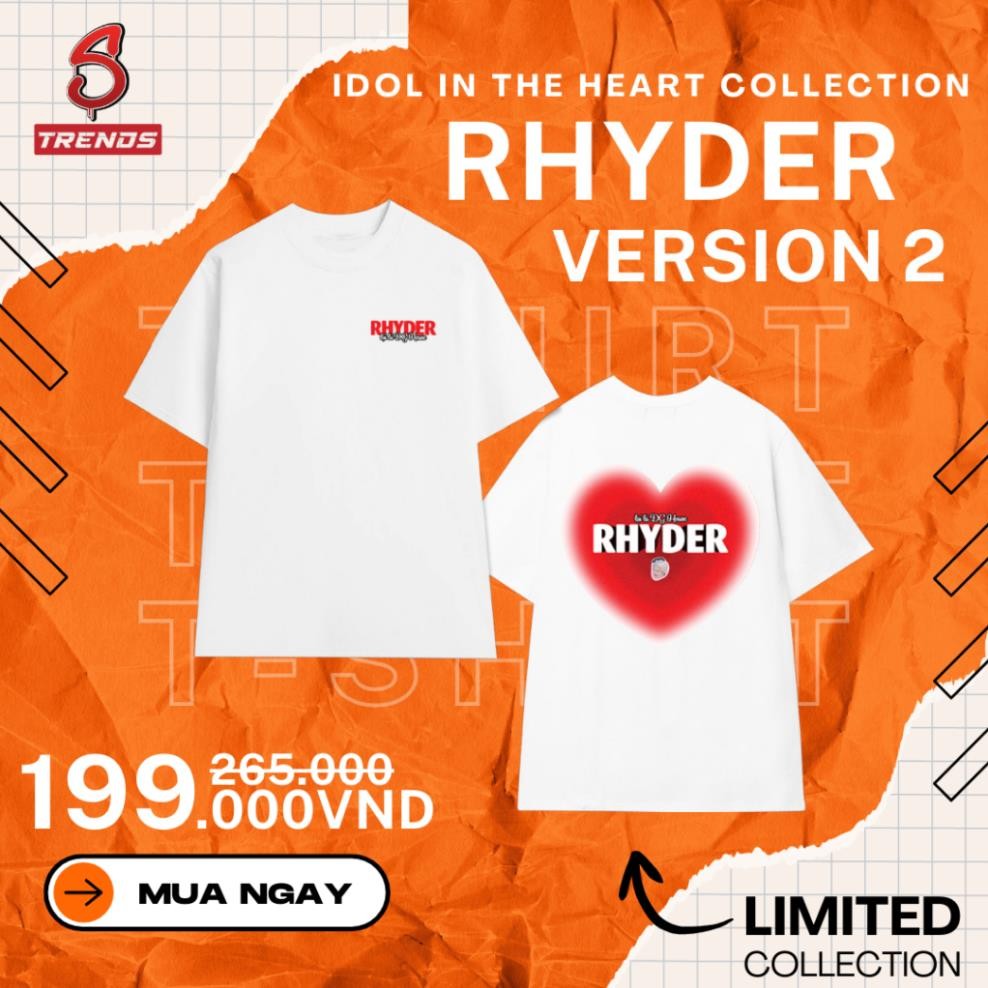 Rhyder HEART VER2 T-shirt, loose format, PLM100% STREETFACT TRENDS fabric - ATSH_CITH ...