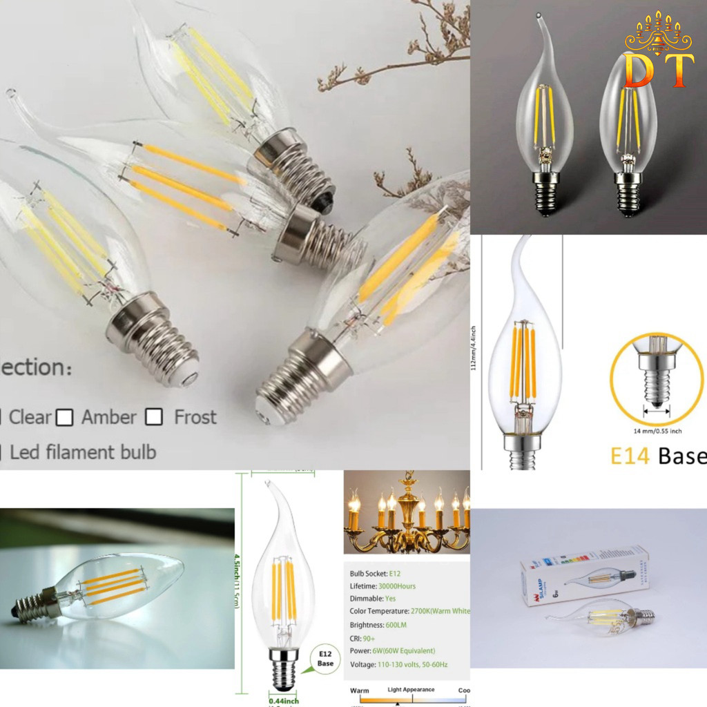 Specialized candle bulbs for chandeliers, e14 imitation edisen ...