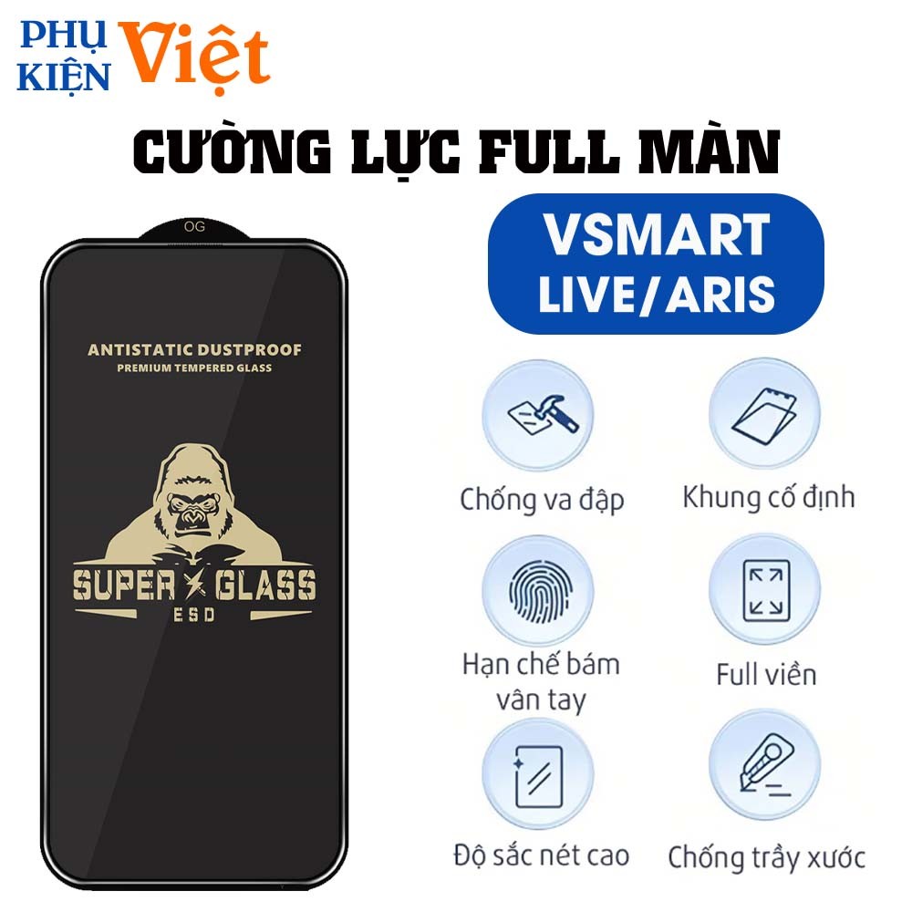 Vsmart Aris / Aris Pro / Active / Live 4 tempered glass with full edge ...
