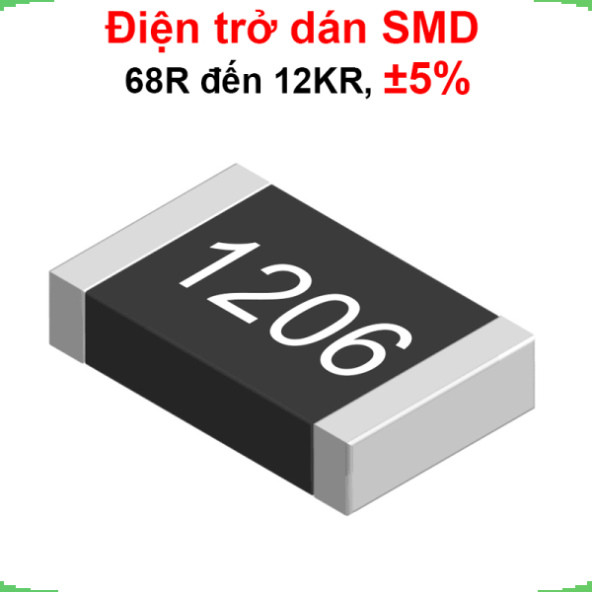 (50 pieces) 1206 paste resistor - value 68R to 12KR, ±5% | Shopee ...