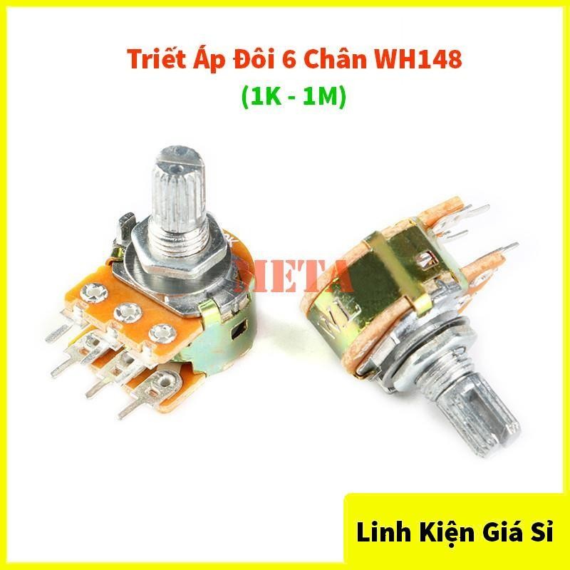 Double 6-Pin Potentiometer, 6-Pin Potentiometer, WH148 2K 10K 50K 200K ...