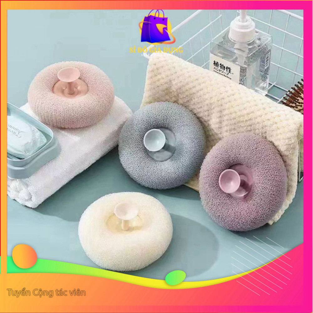 Premium round exfoliating bath sponge with 2 colors, super soft foaming ...