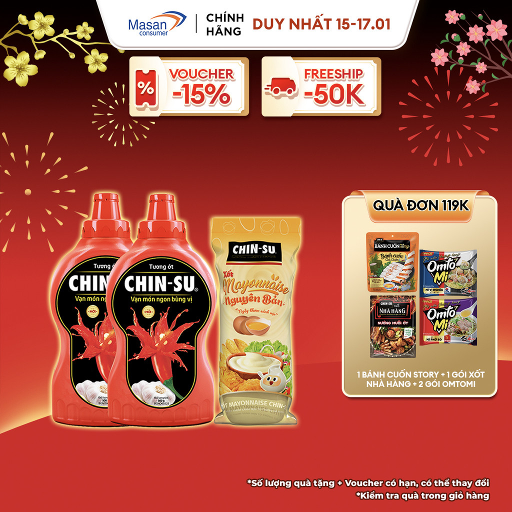 Combo of 2 Chin-su Chili Sauce 500G + Chin-su Original Mayonnaise 250G ...